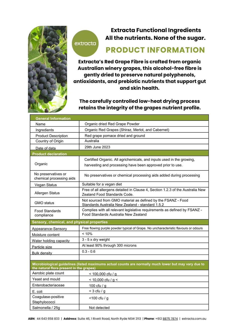 Extracta Red Grape Fibre - Organic – Extracta Clean Label Ingredients